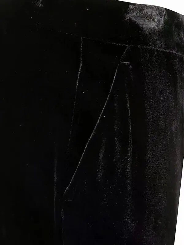 P.a.r.o.s.h Velvet Finish Straight Leg Trousers