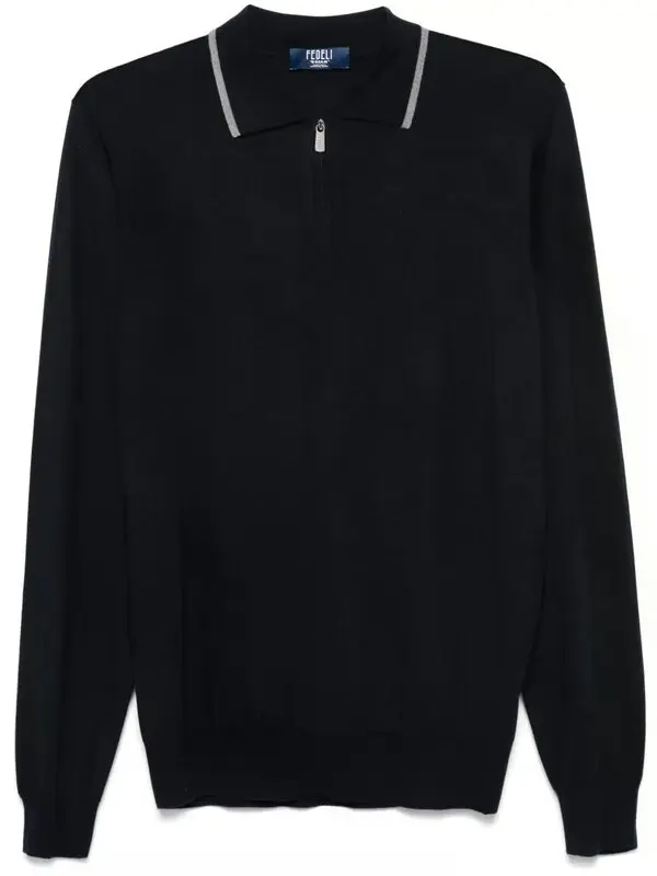 Fedeli Fine-knit Polo Shirt