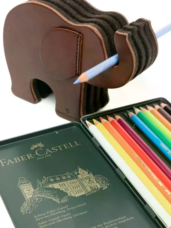 GRAF LANTZ Small Elephant Leather Pen Holder