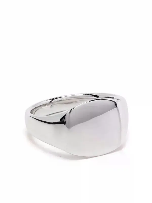 Tom Wood Mini Cushion Signet Ring - Silver