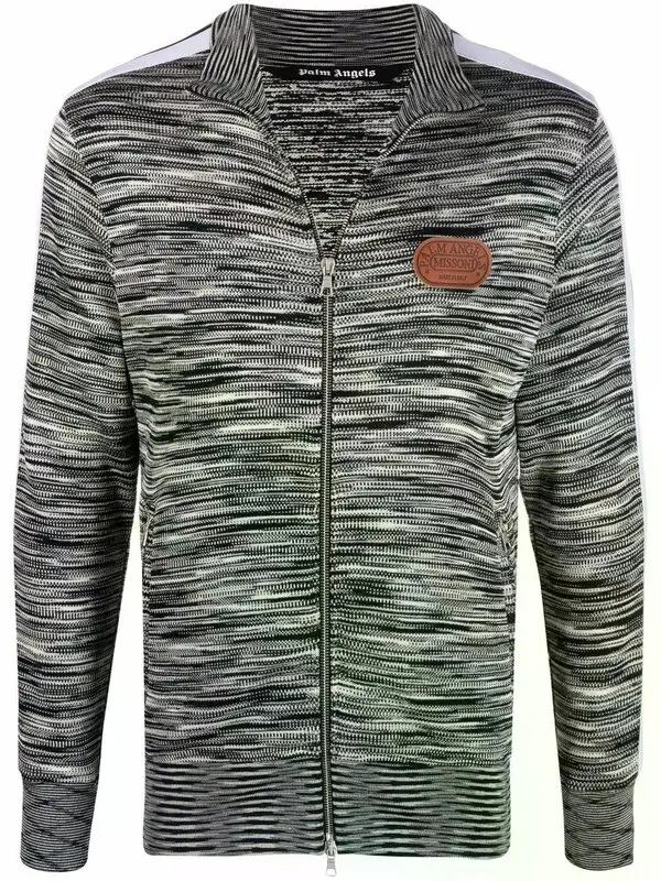 Palm Angels X Missoni Melange Knit Zip-front Track Jacket