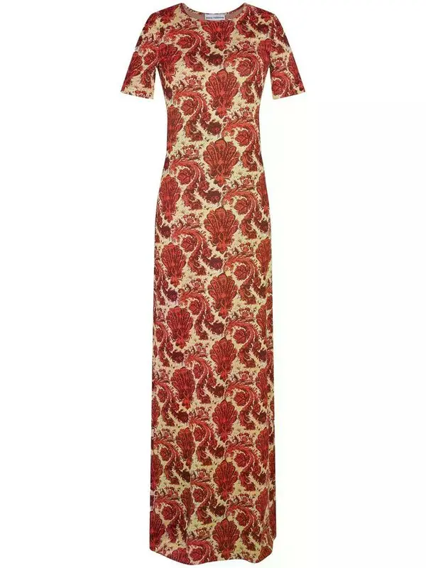 Rabanne Paisley-print Maxi Dress - Red