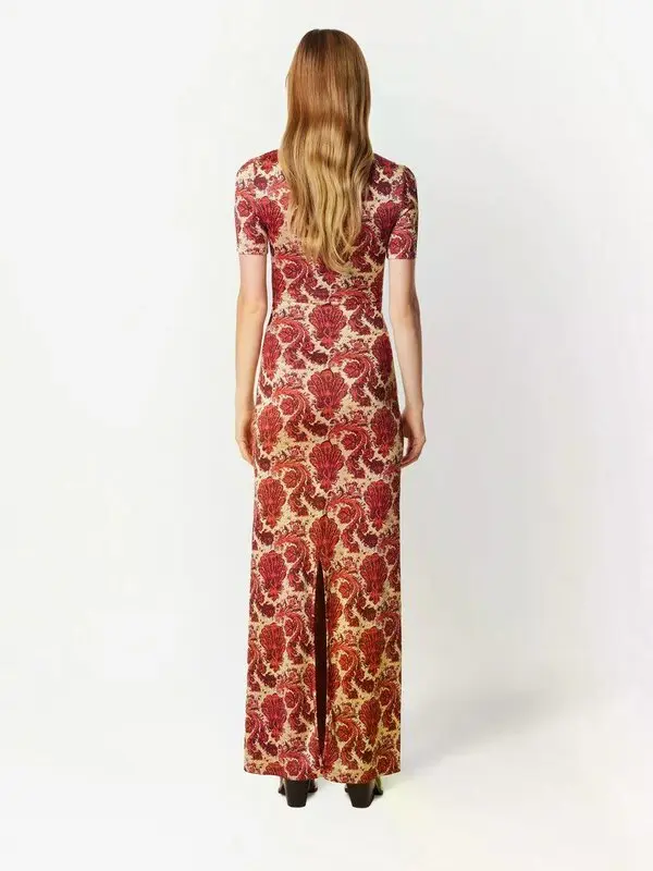 Rabanne Paisley-print Maxi Dress - Red