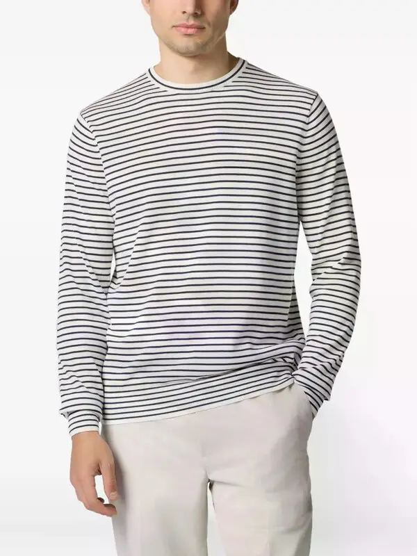 Brooks Brothers Striped Long Sleeve Cotton Blend T-shirt