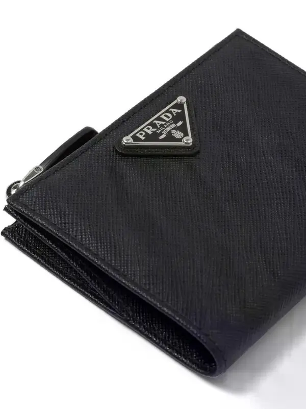 Prada Triangle-logo Saffiano Leather Wallet - Black