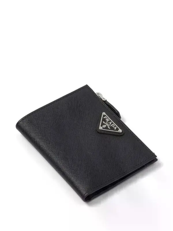 Prada Triangle-logo Saffiano Leather Wallet - Black