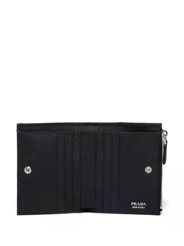 Prada Triangle-logo Saffiano Leather Wallet - Black