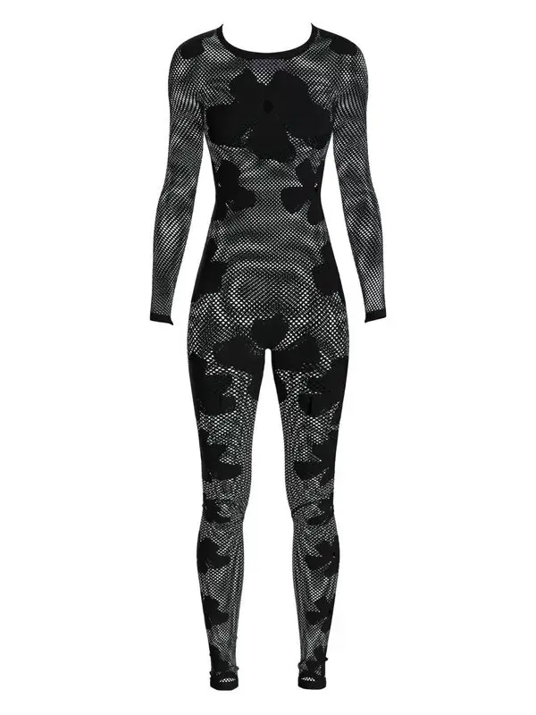 MARGHERITA MACCAPANI Monogram-pattern Semi-sheer Jumpsuit