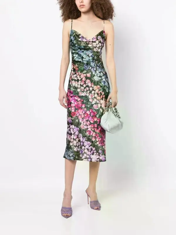 FLEUR DU MAL All-over Rose-print Slip Dress