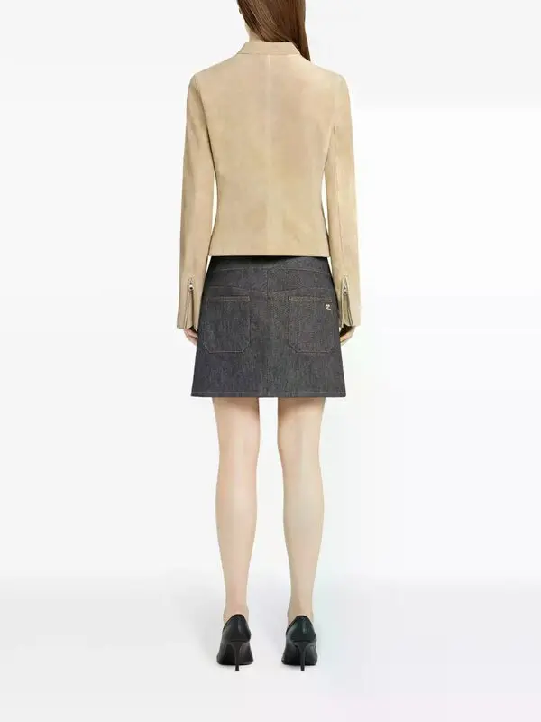 COURREGES Suede Jacket - Neutrals