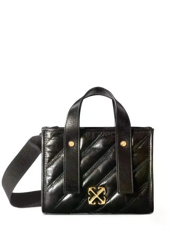 Off-White Quilted Tote Bag - Black