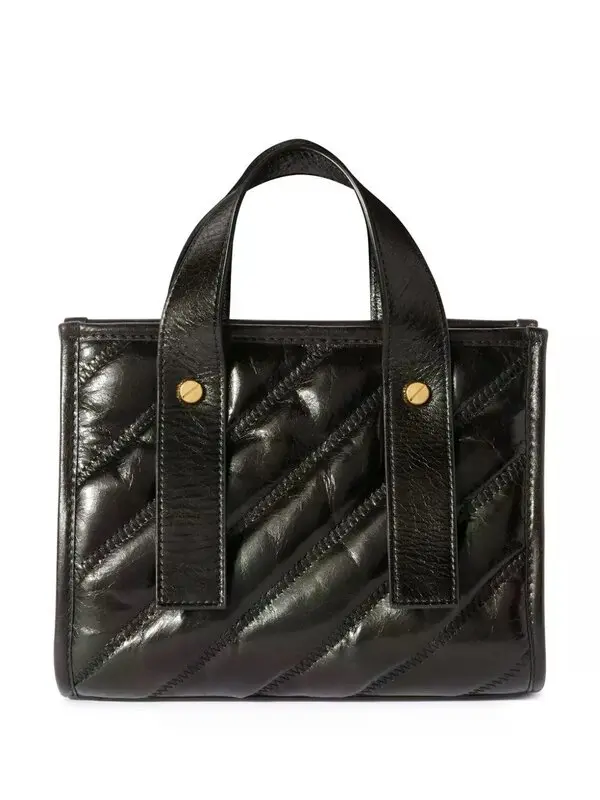 Off-White Quilted Tote Bag - Black