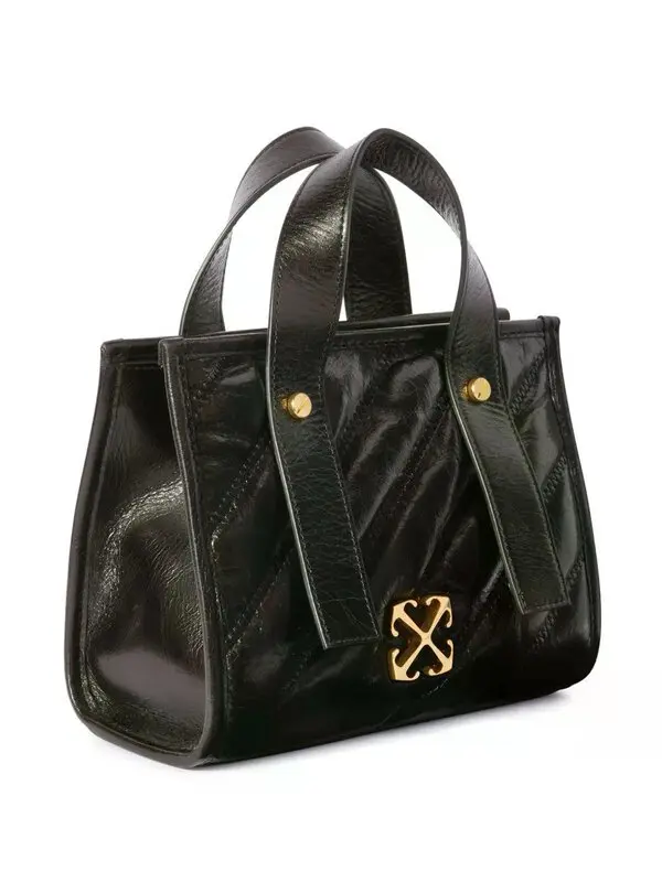 Off-White Quilted Tote Bag - Black