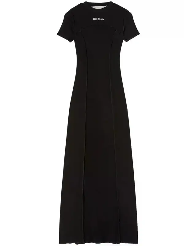 Palm Angels Logo-embroidered Knitted Maxi Dress