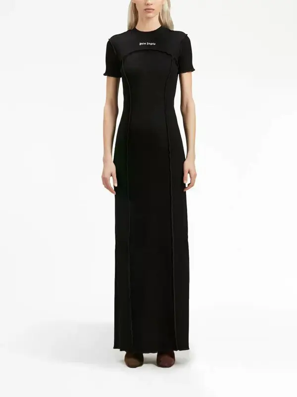 Palm Angels Logo-embroidered Knitted Maxi Dress