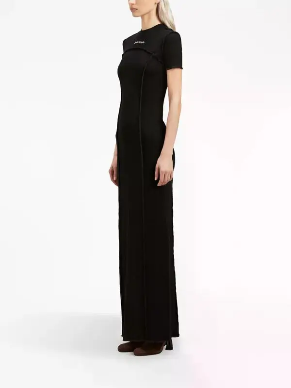 Palm Angels Logo-embroidered Knitted Maxi Dress