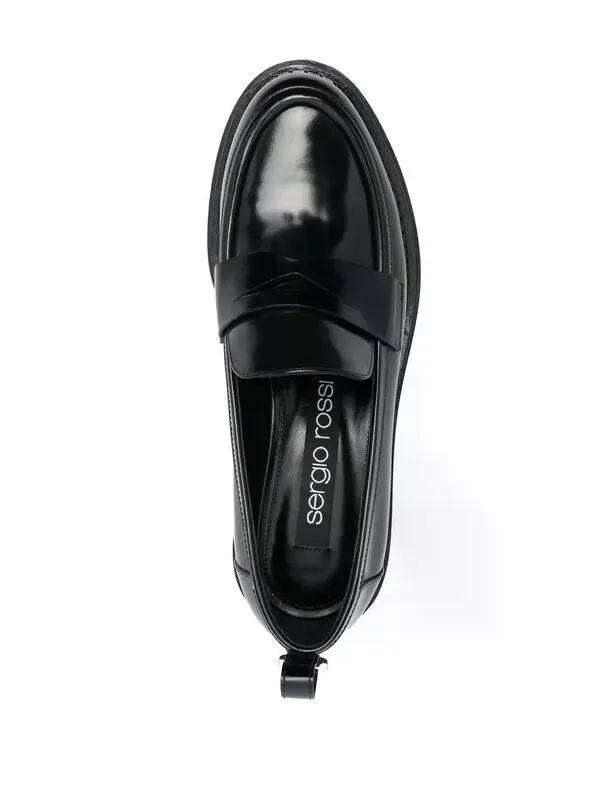 SERGIO ROSSI Joan Leather Slip-on Loafers