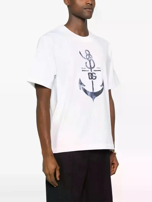 Dolce & Gabbana Anchor-print Cotton T-shirt