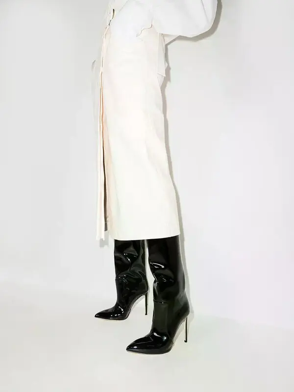Paris Texas 105mm Knee-high Patent Leather Boots - Black