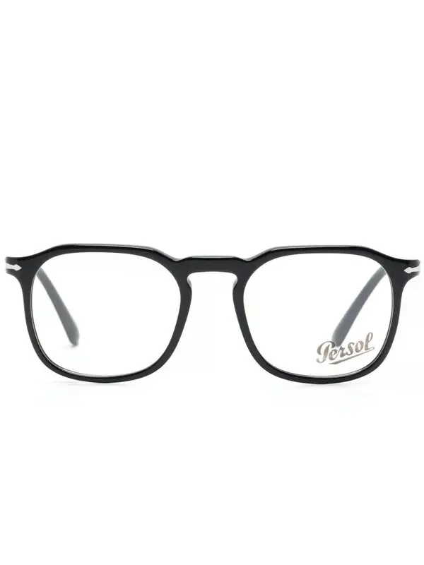 Persol Po3337v Logo-engraved Round-frame Glasses