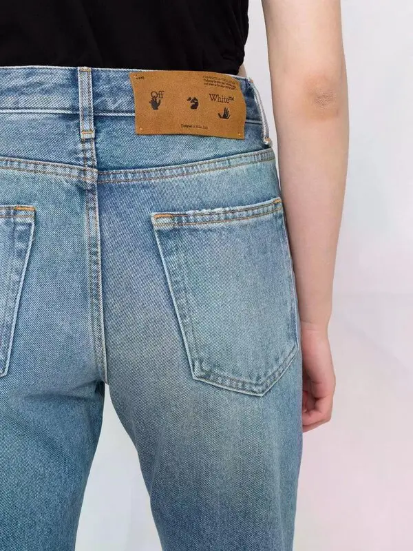 Off-White Logo Cropped Jeans