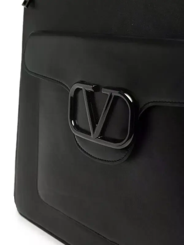 Valentino Garavani Vlogo Signature Leather Briefcase