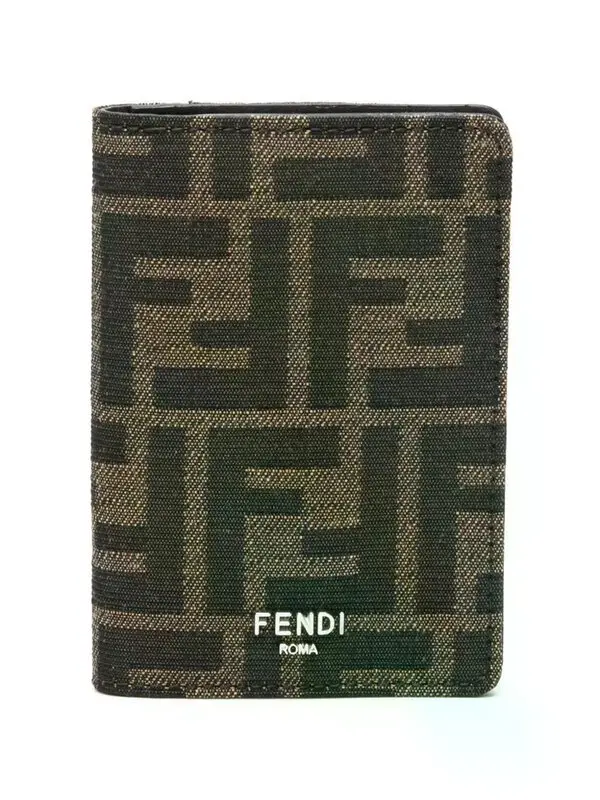 Fendi Ff-jacquard Leather Wallet - Brown