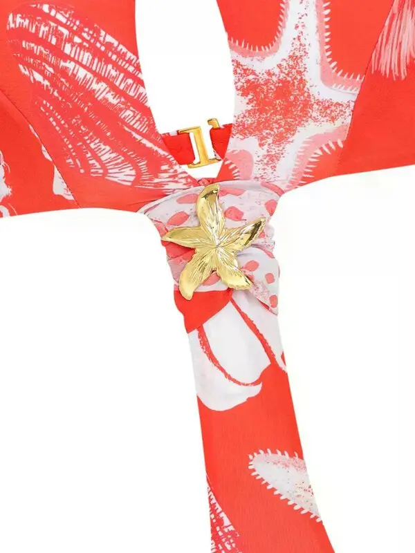 AMIR SLAMA Starfish-print One-piece Swimsuit