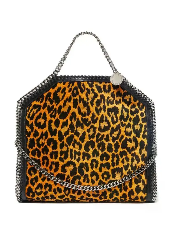Stella McCartney Leopard-print Tote Bag With Chain-link Handles - Neutrals
