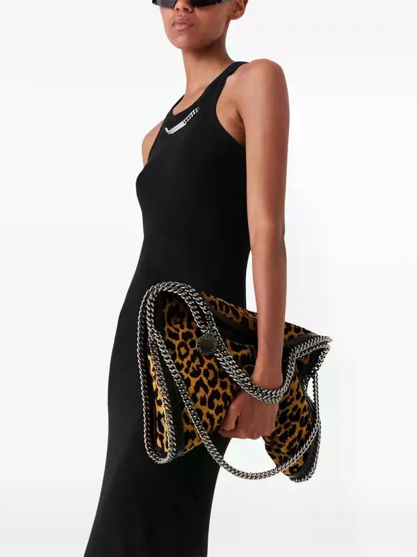 Stella McCartney Leopard-print Tote Bag With Chain-link Handles - Neutrals