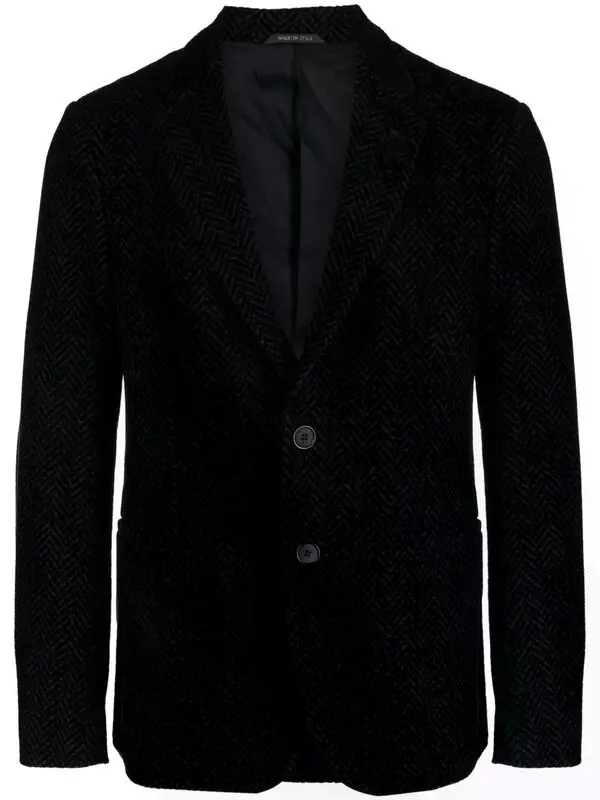 Giorgio Armani Textured-finish Notched-lapels Blazer