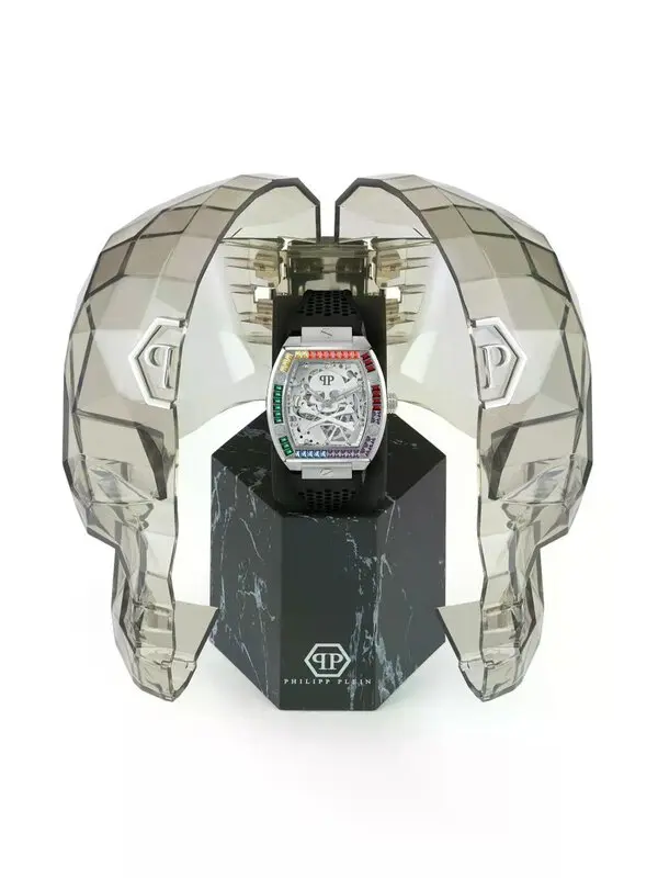 Philipp Plein Skeleton Watch With Gemstone Embellishments