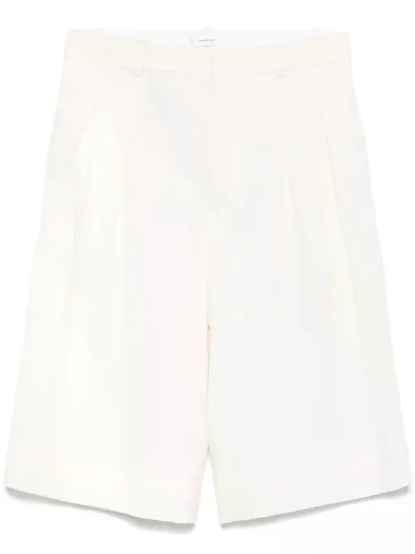 Wardrobe.NYC Low-waist Virgin Wool Canvas Shorts - Neutrals