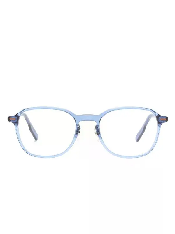 Zegna Transparent Square-frame Glasses - Blue