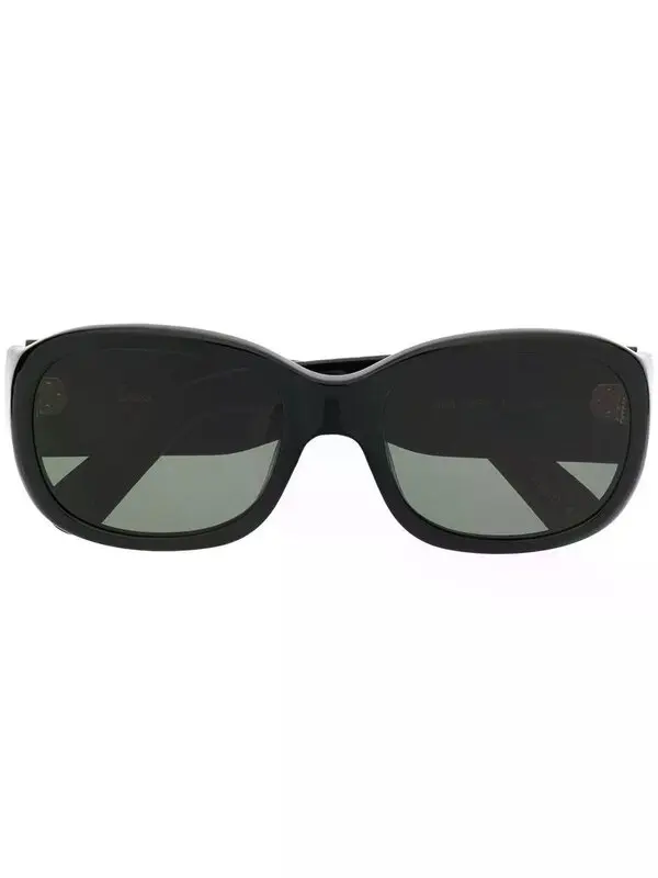 LESCA Yves 21 Rectangle-frame Sunglasses - Black
