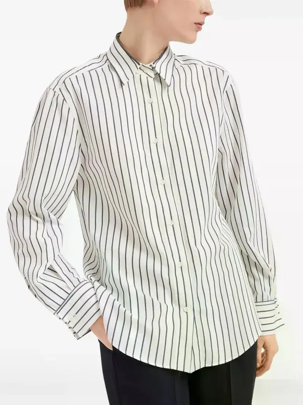 Brunello Cucinelli Stripe-print Cotton Shirt