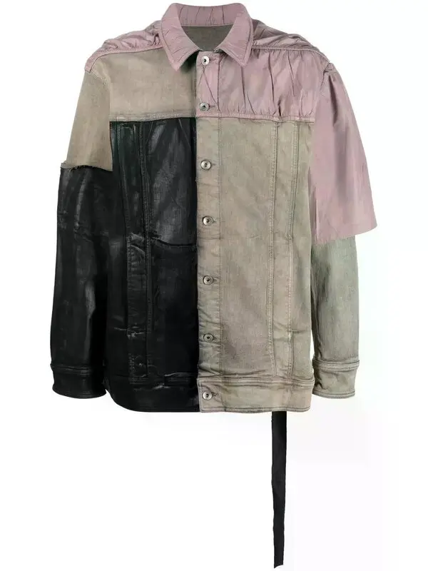 Rick Owens Jumbo Worker Patchwork Jacket - Grey