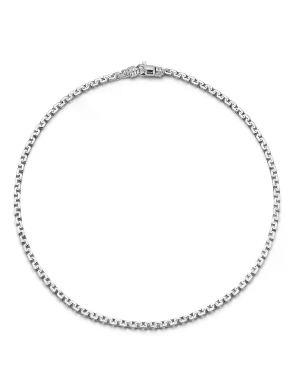 Mateo Sterling Square Link Necklace - Silver
