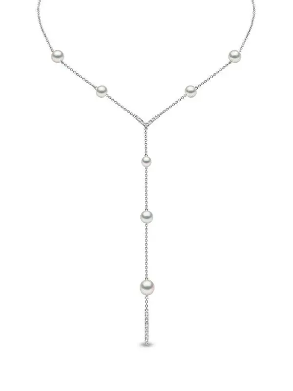 Yoko London 18kt White Gold Freshwater Pearl And Diamond Necklace - Silver