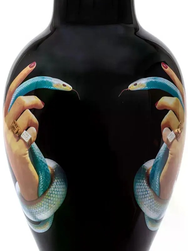 SELETTI Hand With Snakes Porcelain Vase