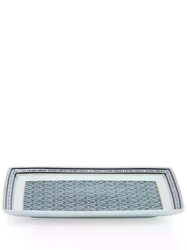 Versace La Greca Signature Porcelain Platter - Black