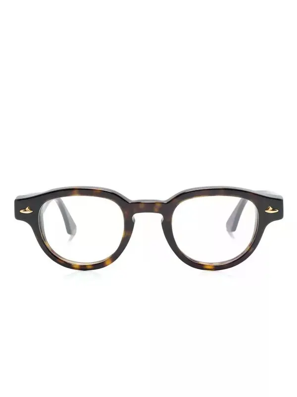 SESTINI EYEWEAR Sei E Mezzo Round-frame Glasses - Brown