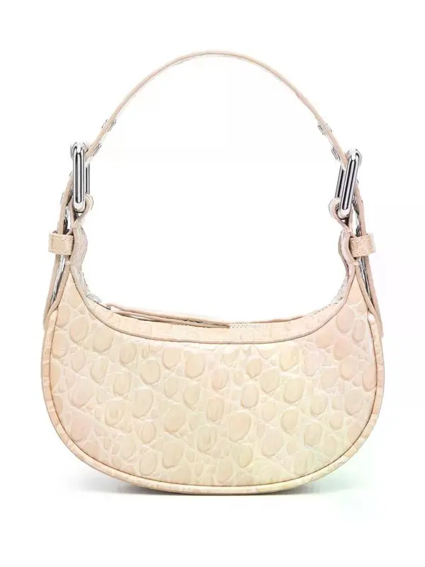 By Far Mini Soho Crocodile-embossed Shoulder Bag - Neutrals