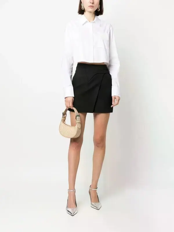 By Far Mini Soho Crocodile-embossed Shoulder Bag - Neutrals