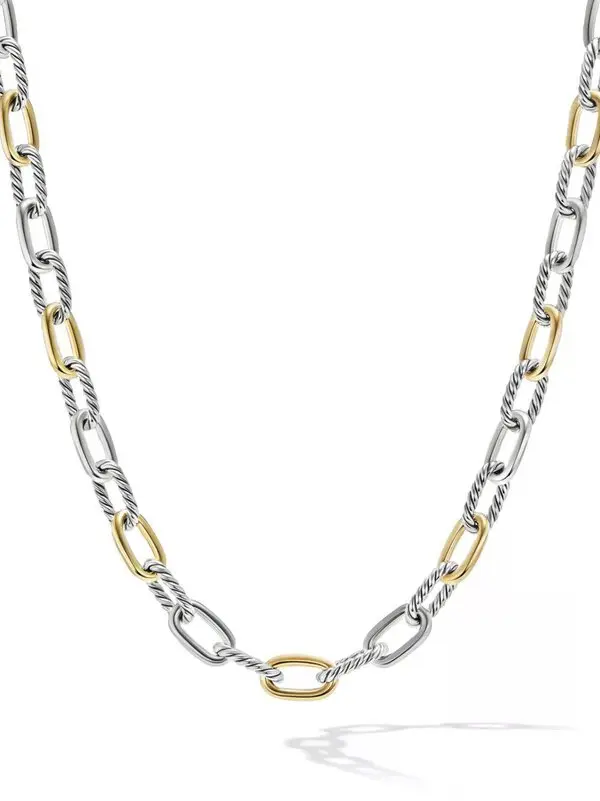 David Yurman 18kt Yellow Gold And Sterling Dy Madison Chain Necklace - Silver
