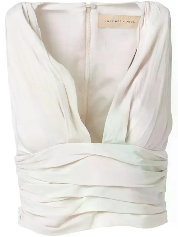 JBQ Crepe De Chine Sleeveless Top - Neutrals