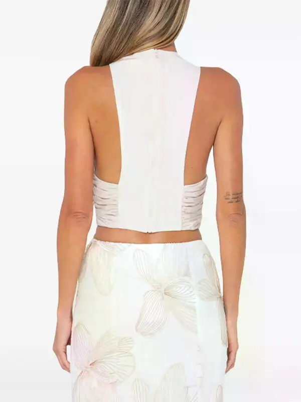 JBQ Crepe De Chine Sleeveless Top - Neutrals