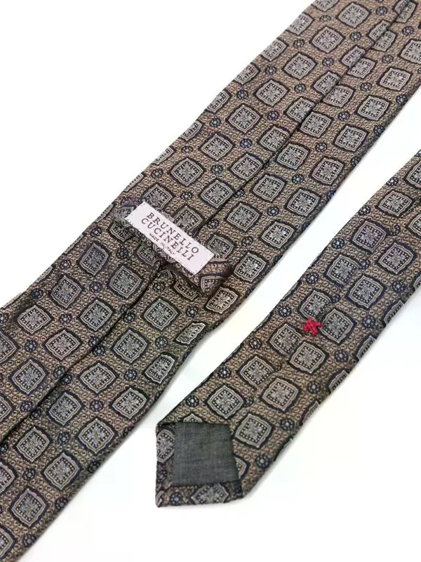 Brunello Cucinelli Patterned Jacquard Silk Tie
