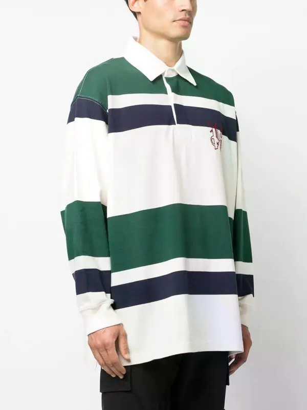 Palm Angels Striped Cotton Polo Shirt