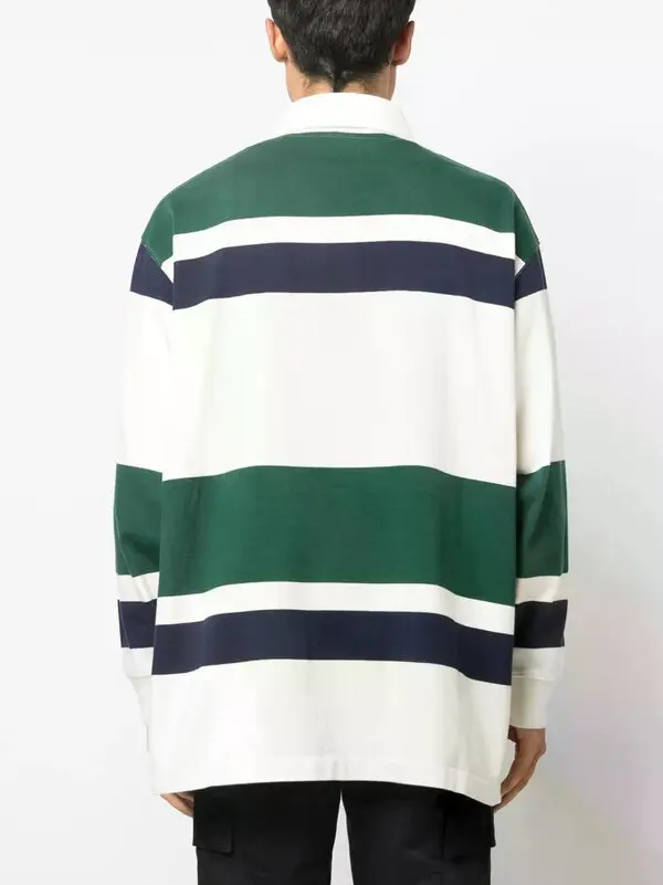 Palm Angels Striped Cotton Polo Shirt